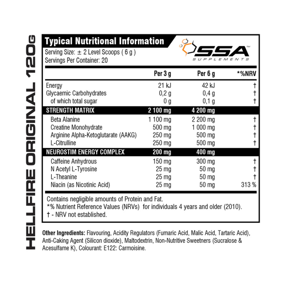 SSA Supplements Hellfire (20 servings) | Xtreme Nutrition