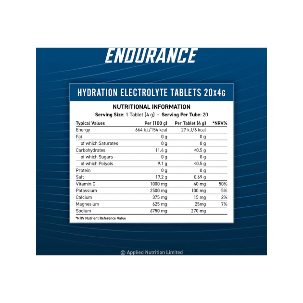Applied Nutrition Endurance Hydration Electrolyte tablets | Xtreme ...